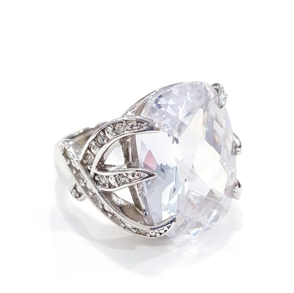 NV | Jewelry | Vintage Nv Nevada Silver Mine Big Cz Claw Ring | Poshmark